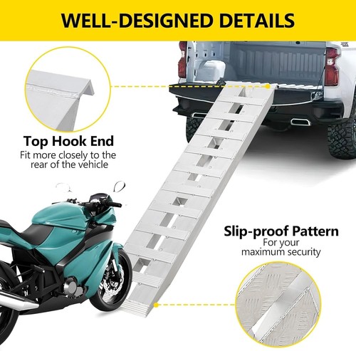 2-Pack Aluminum Ramps 6800 lbs Heavy-Duty Vehicle Ramps 72" x 15 ...