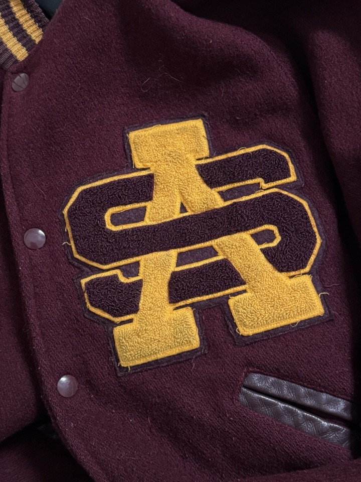 Vintage Arizona State University ASU Leather Wool Letterman Varsity ...