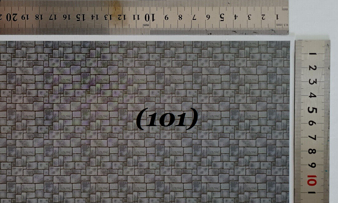 2 sheets (@20x27cm) Self Adhesive Material sheet - stone paver/wall ...