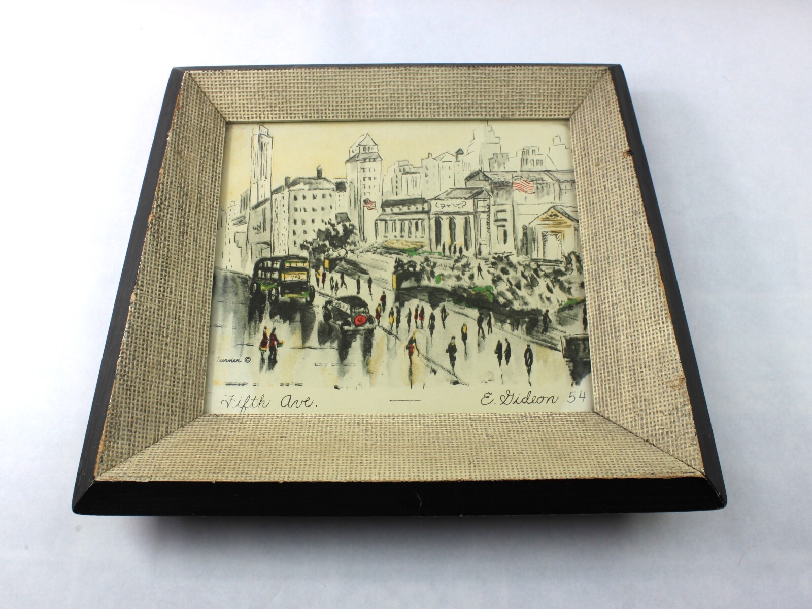 1950s E Gideon Impressionist Lithograph Set Fifth Ave Washington Sq ...