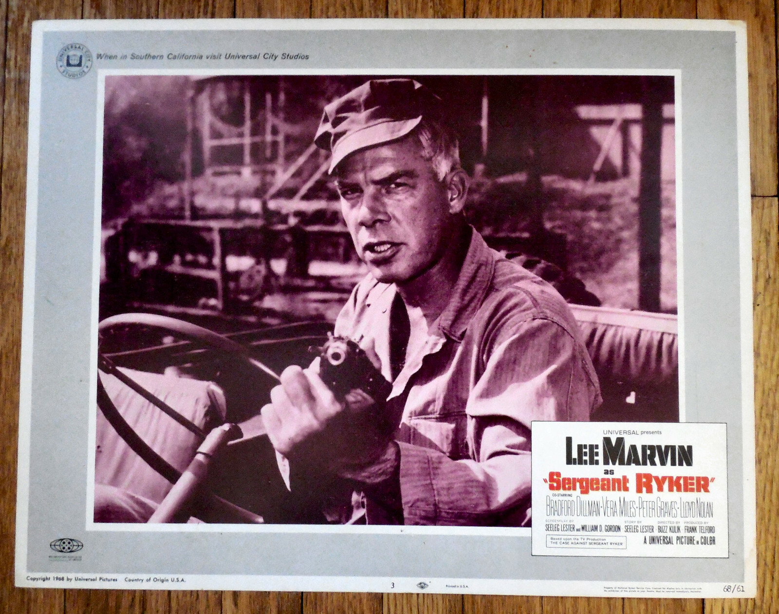 VINTAGE ORIGINAL MOVIE LOBBY CARD SERGEANT RYKER LEE MARVIN 1968 ARMY ...