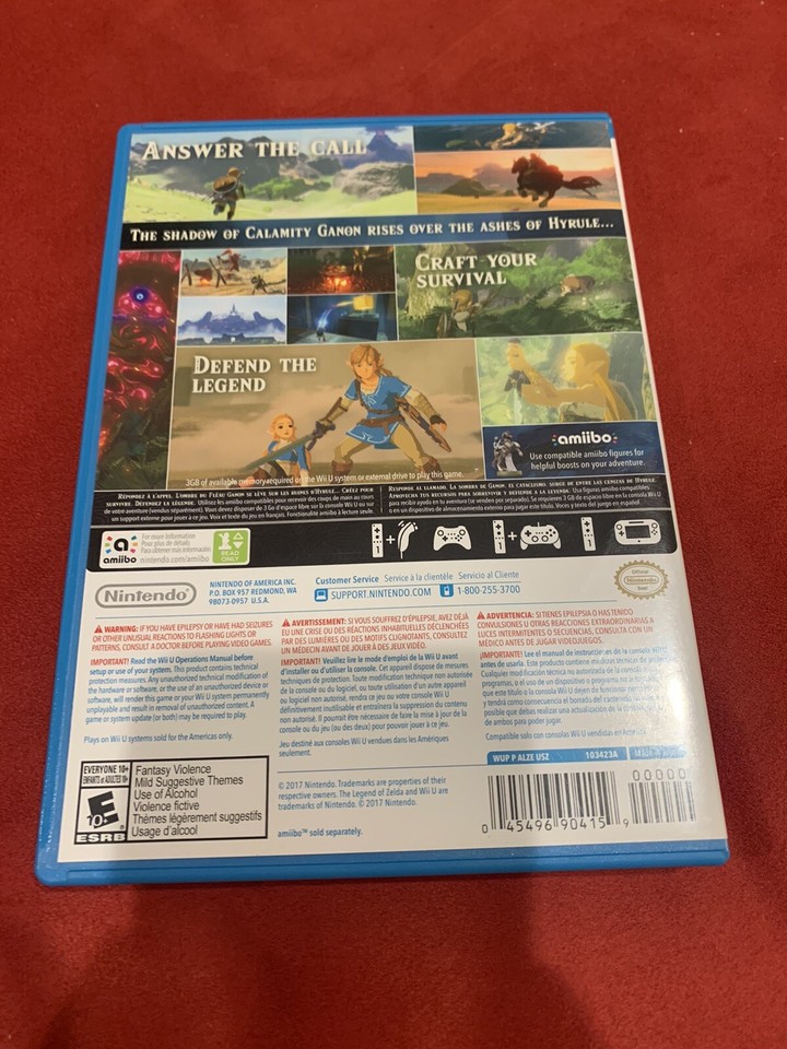 LEGEND OF ZELDA BREATH OF THE WILD NINTENDO WII U | eBay