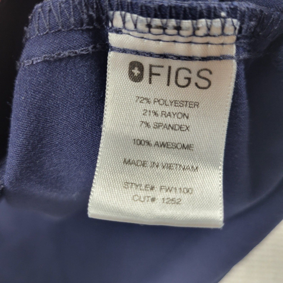 FIGS Casma Scrub Top Women's Size 2XL Blue V-Neck Multiple Pockets ...