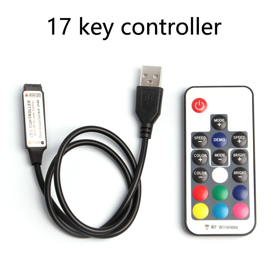 5V 12V 24V USB Led Strip RGB Remote Controller RGB Strip Controller ...