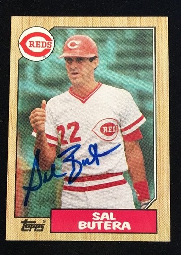 SAL BUTERA 1987 TOPPS AUTOGRAPHED SIGNED AUTO BASEBALL CARD 358 REDS | eBay
