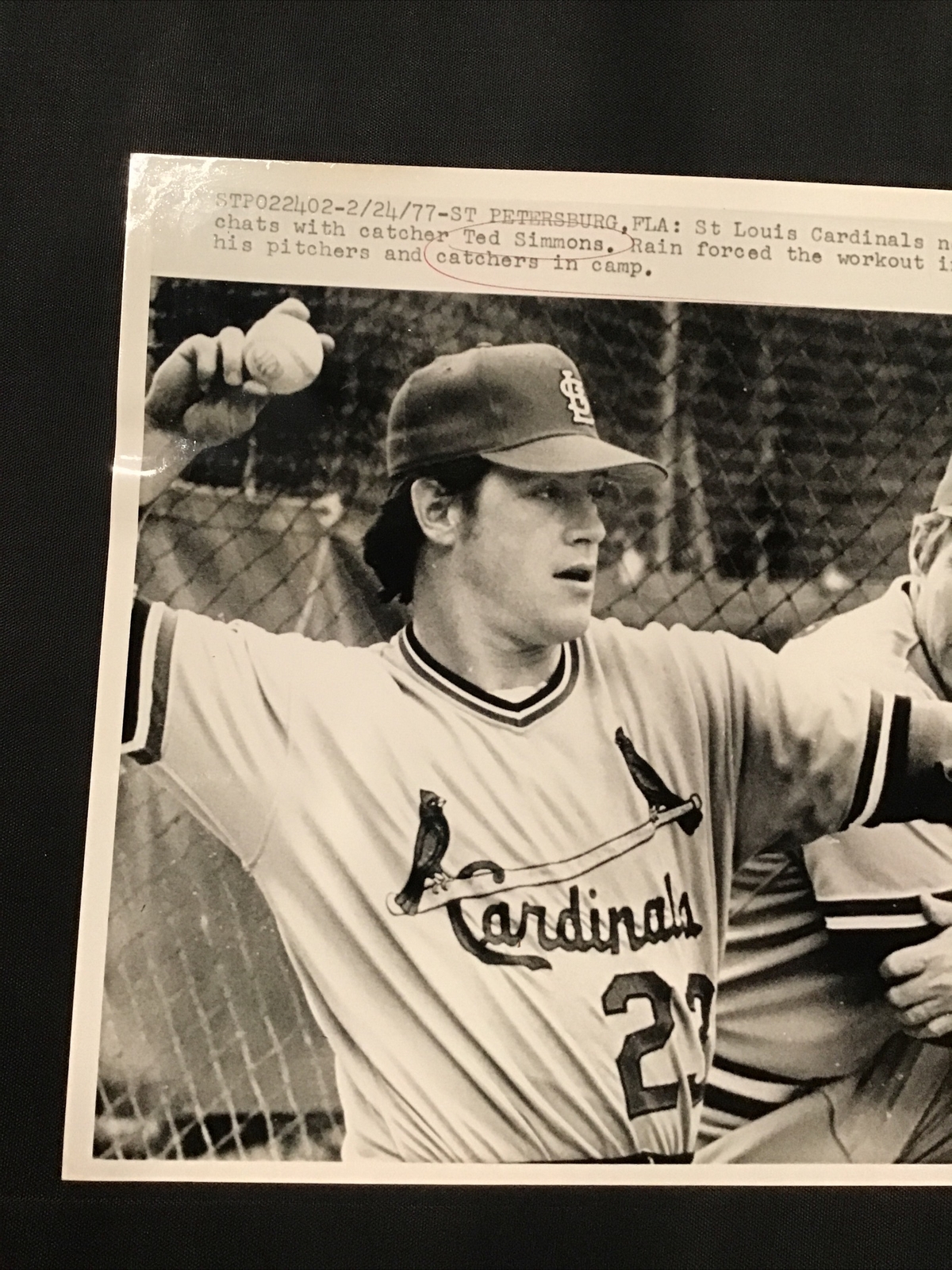 1977 St Louis Cardinals new Manager Vern Rapp w Ted Simmons Press Photo ...