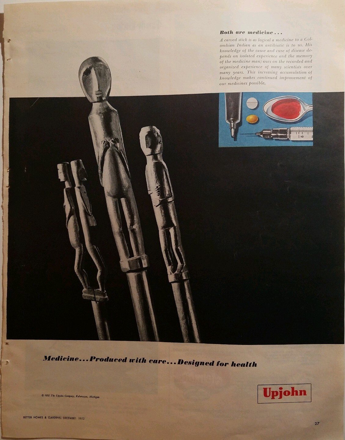 1952 Upjohn medicine produced with care design for health vintage ad | eBay