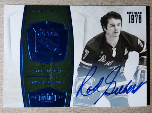 2010-11 Panini Dominion Sapphire Rod Gilbert Auto /10 New York Rangers ...