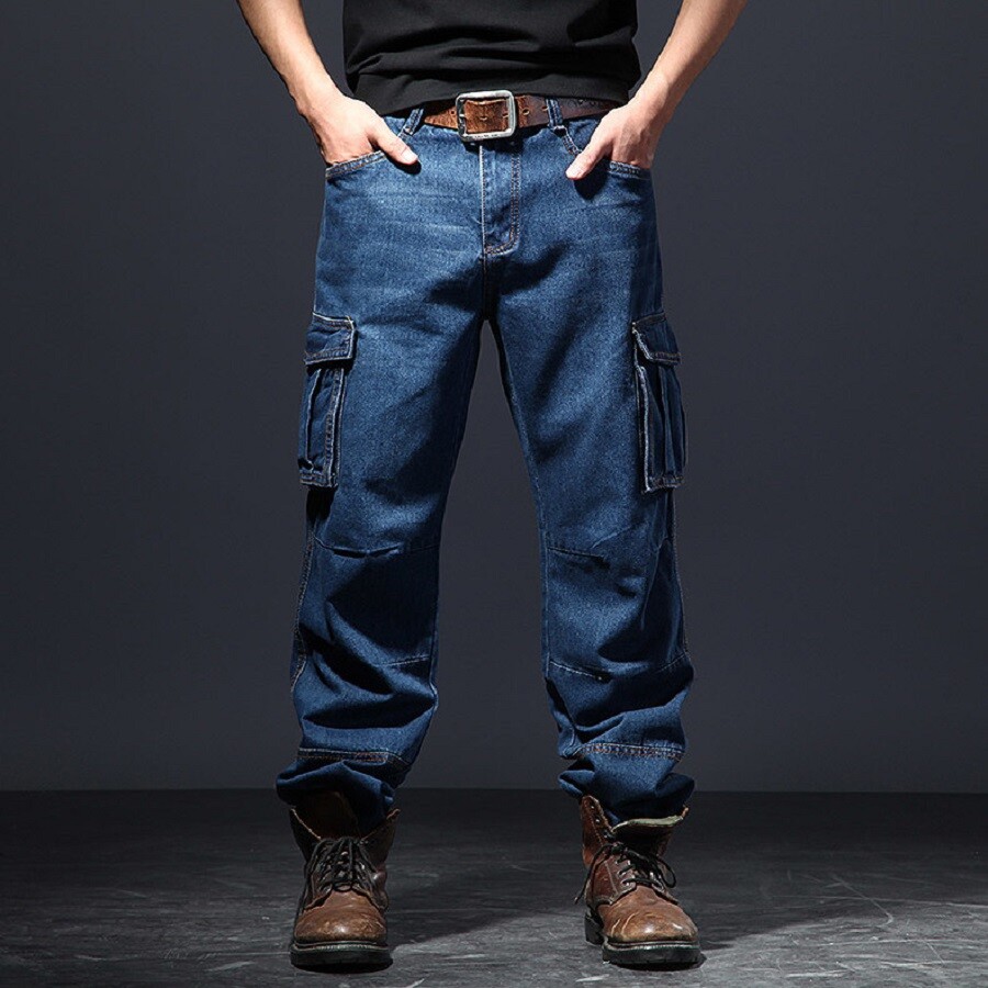 Denim Cargo Pants For Men