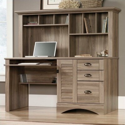 Sauder Harbor View Computer Desk with Hutch in Salt Oak 42666156394 | eBay