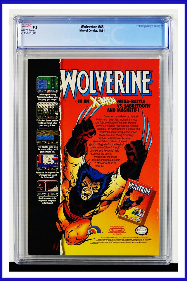 Wolverine #48 CGC Graded 9.6 Marvel November 1991 White Pages Comic ...
