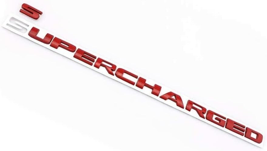 Red Supercharged Letters Emblem Badge Sticker Nameplate -2Pc | eBay