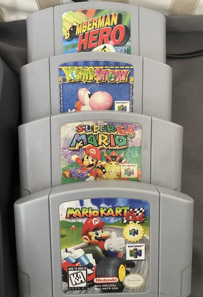 Nintendo 64 Console Lot 7 Games Atomic Purple Controller Zelda Mario ...