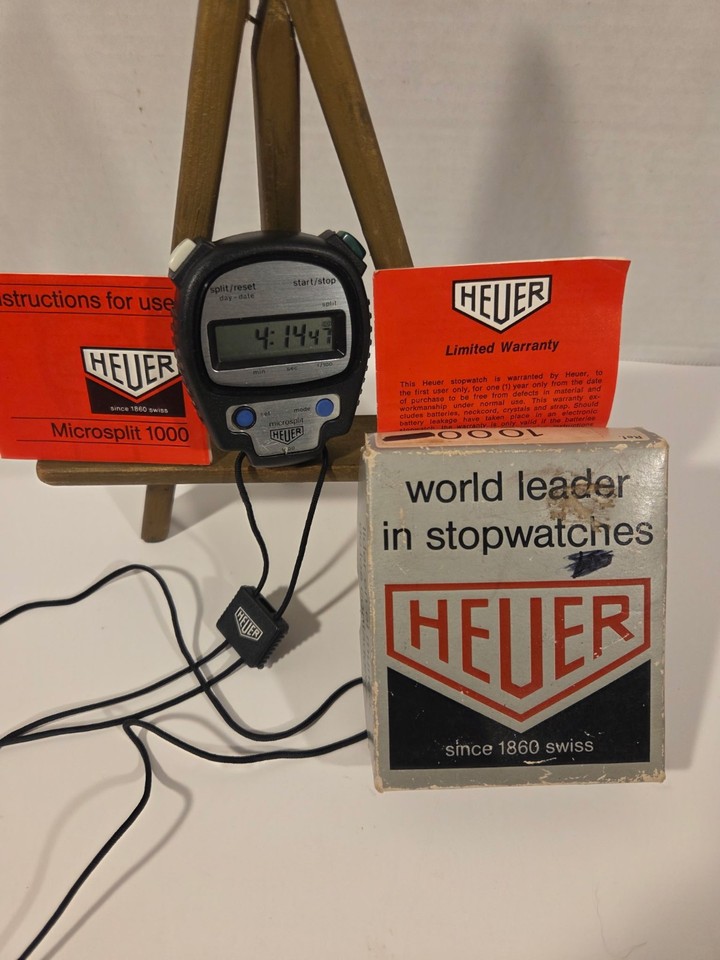 Vintage Heuer Quartz Microsplit 1000 Stop Watch 1980 | eBay