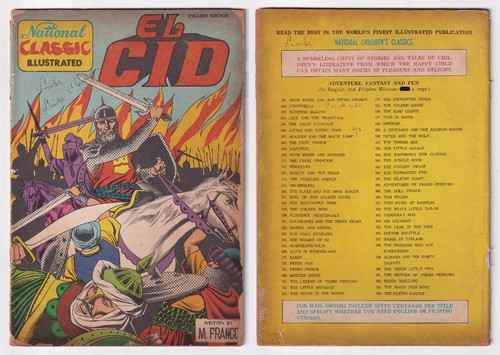 Philippines National Classic Illustrated EL CID Comics English Edition ...