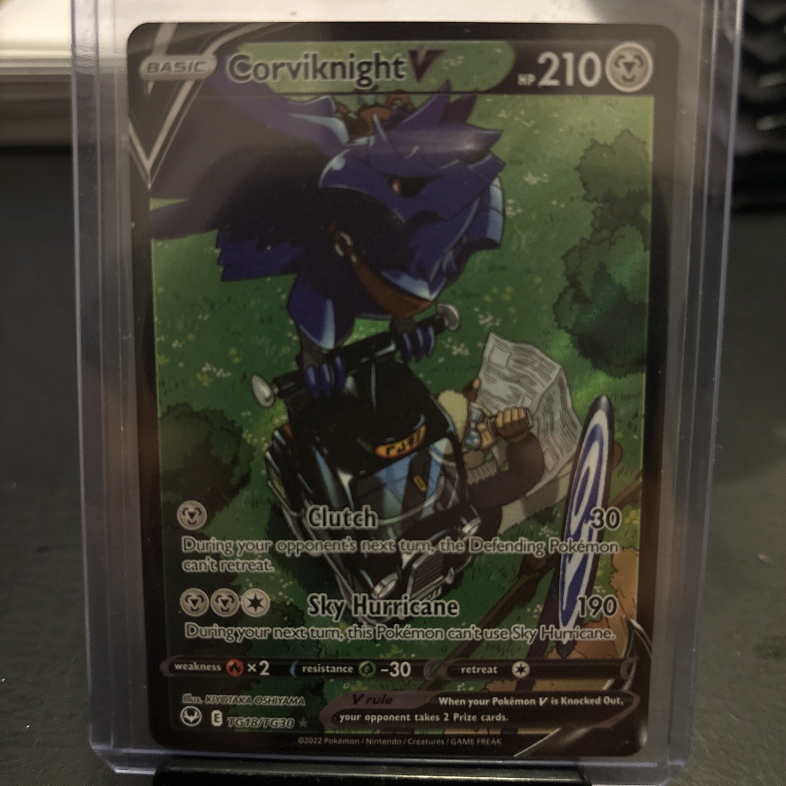 Pokemon TCG Corviknight V TG18/TG30 Full Art Holo Rare Silver Tempest ...