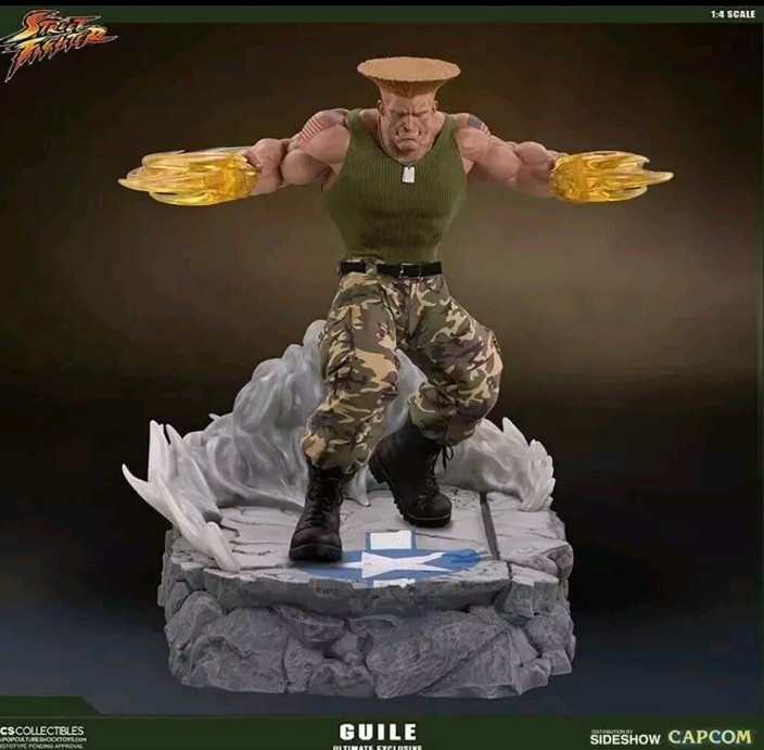 PCS 1/4 STREET FIGHTER GUILE Statue Figure Collectible Pop Culture ...