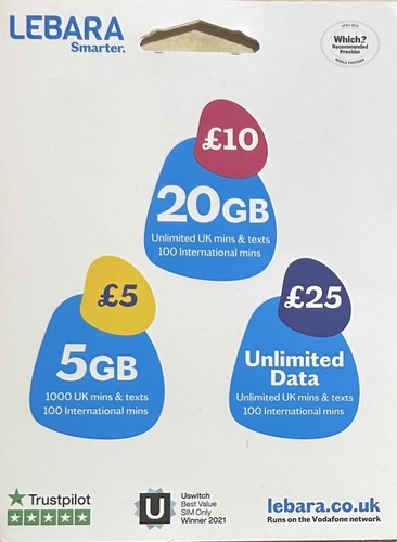 Lebara Mobile Sim Card + £5 Credit - Standard/Micro/Nano all in one | eBay