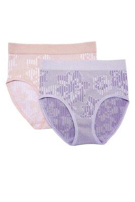 Anybody 2-Pack Intimates Floral Jacquard Briefs Natural/Lilac | eBay