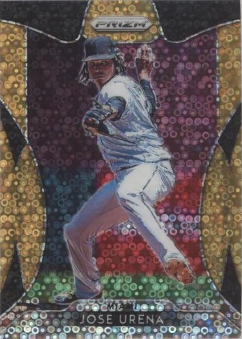 2019 Panini Prizm - Jose Urena #49 Neon Orange Donut Circle Prizm /150 ...