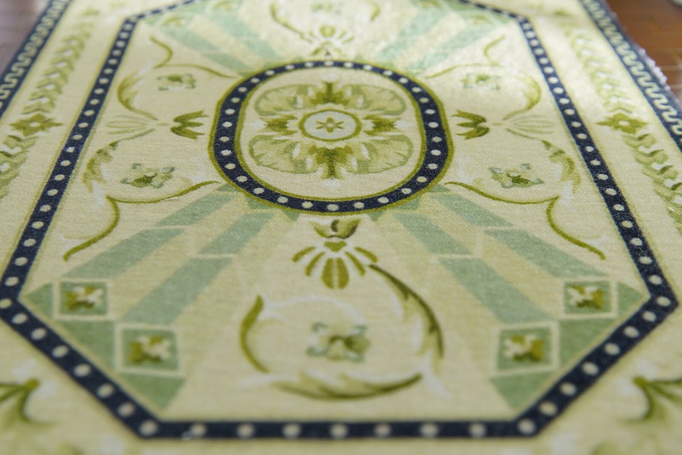 1/12 Shabby Chic Dollhouse Pastel Green French Design Miniature Rug | eBay