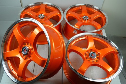 17" Orange Rims Forester BRZ FRS Vibe Fiero Neon PT Cruiser 5x100 5x114 ...