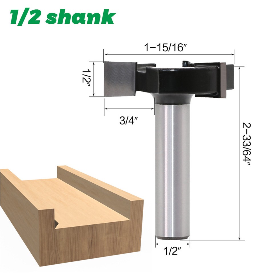 1/2" Shank CNC Spoilboard Surfacing Router Bit Slab Flattening Planing ...