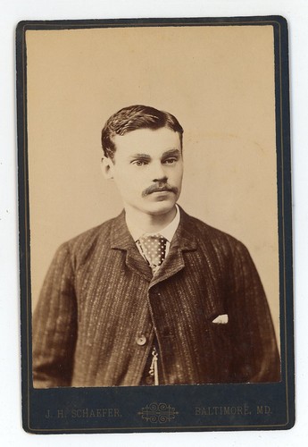 Antique Circa 1880s Cabinet Card Schaefer Handsome Man Mustache ...