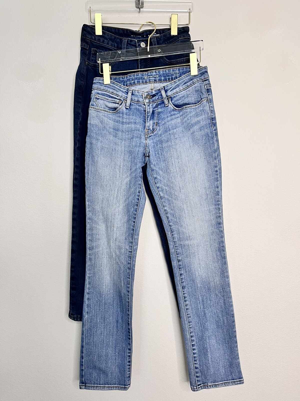 Lot of 2 Womens Jeans Old Navy Levis Size 4 Blue Denim OG Loose Demi ...