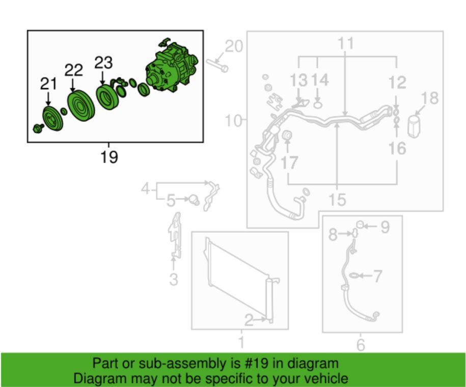 OEM ! A/C COMPRESSOR W/ CLUTCH FOR 10-13 SANTA FE SORENTO # 97701-1U200 ...