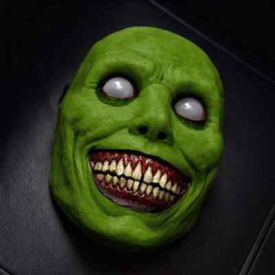 1pc Exorcist Mask, Smile Wide Eyed Demon Headcover New Halloween Latex ...