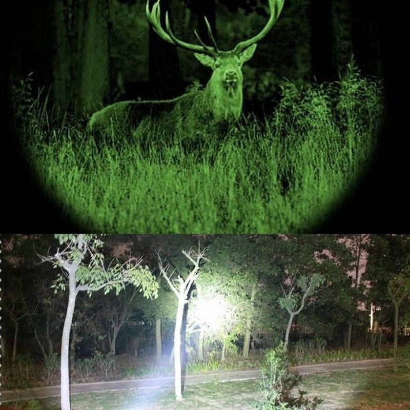 12X50 HD 1800M/9900M Monocular Telescope Night Vision Red Laser+Compass ...