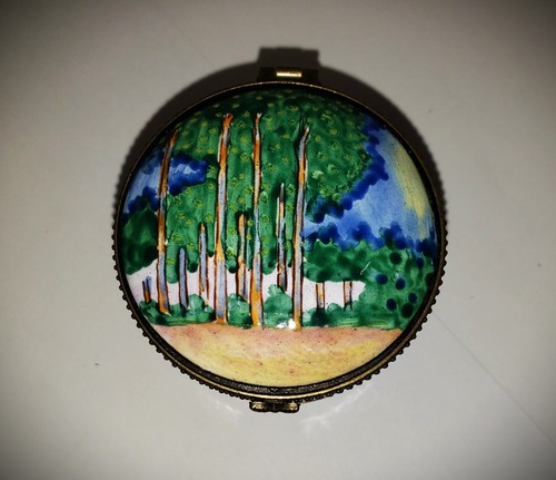 KELVIN CHEN Vintage Claude Monet Enamel Pill Box Stamps SIGNED Ltd ...