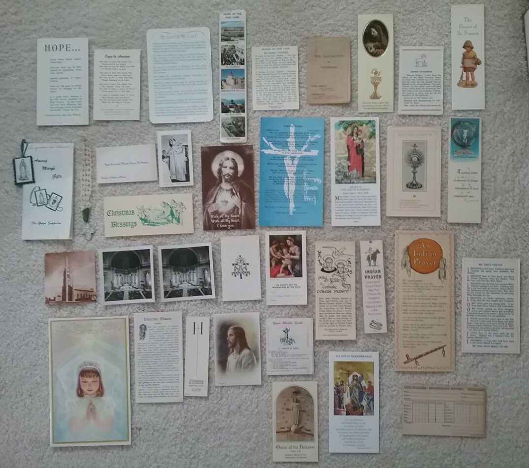 Catholic Ephemera~Mid 20th Cent.~Prayer/Holy Cards~Scapular~1st ...