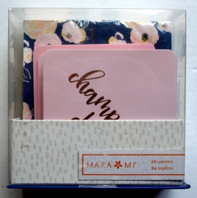 Mara-Mi 'Champagne Life' Gift Set, 12 Coasters + 24 Napkins | eBay