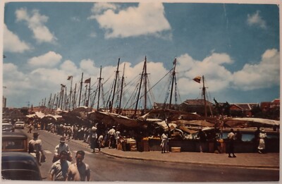 Vintage Postcard Floating Market Curacao Netherlands Antilles AA61 | eBay