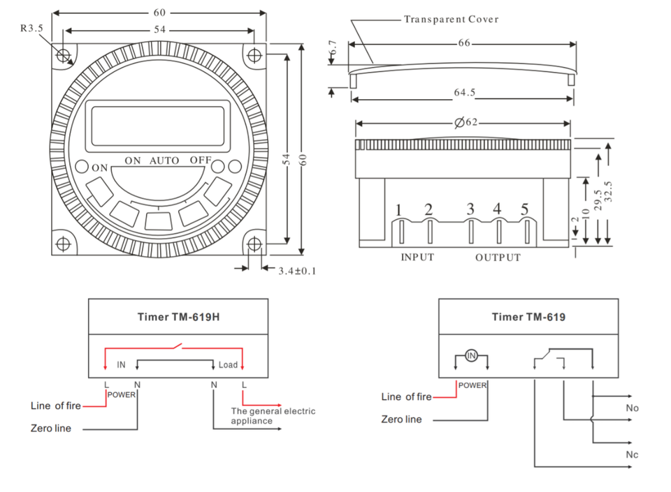 TM-619-4 Multipurpose Programmable Digital Timer Module Model Input ...