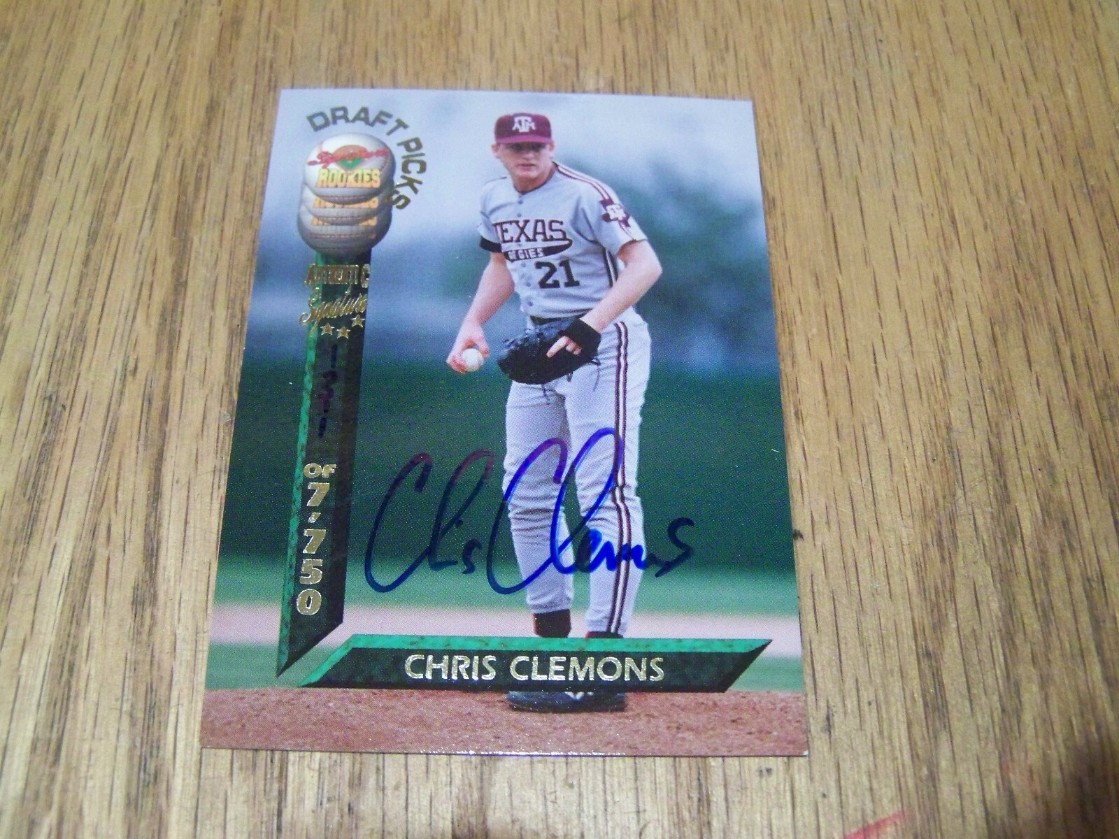 CHRIS CLEMONS 1994 SIGNATURE ROOKIES DRAFT PICKS 1311 OF 7750 BASEBALL ...