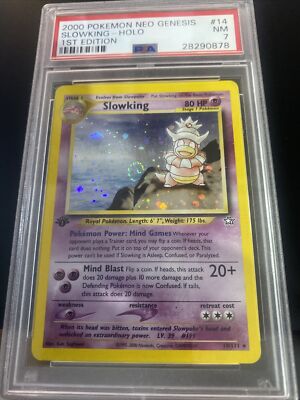 Pokemon 1st Edition HOLO 2000 SLOWKING Neo Genesis PSA 7 | eBay Australia
