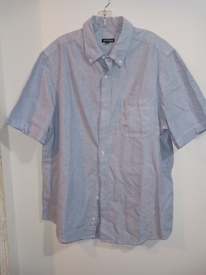 George Shirt Mens L 42-44 Blue Plaid Short Sleeve Button (#1655) | eBay