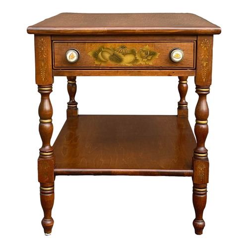 Mid 20th Century L. Hitchcock Traditional Stenciled Harvest Maple Side ...