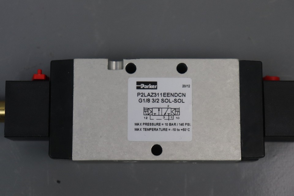 Parker P2LAZ311EENDCN 3/2 Way Valve G1/8 SOL-SOL 10bar 145psi -10bis50 ...