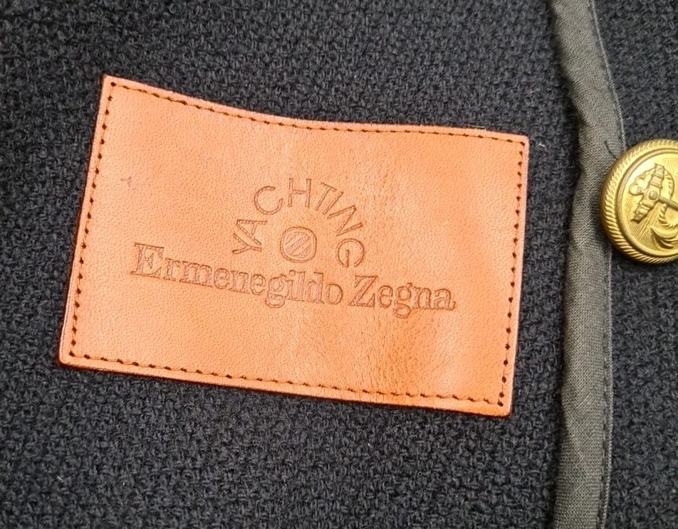 Ermenegildo Zegna Yachting Navy Blue Wool Peacoat Brass Anchor Buttons ...