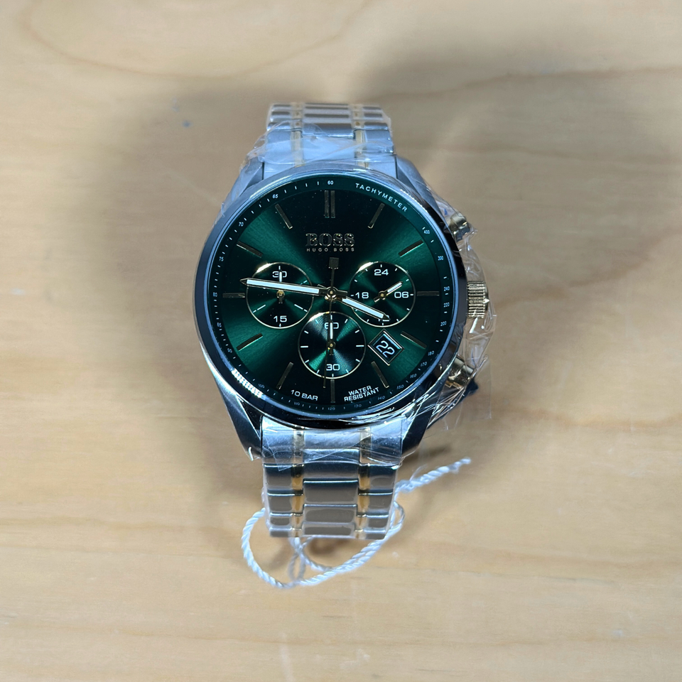 Hugo Boss HB1513878 Men’s Chronograph Watch – Green Dial – Stainless ...