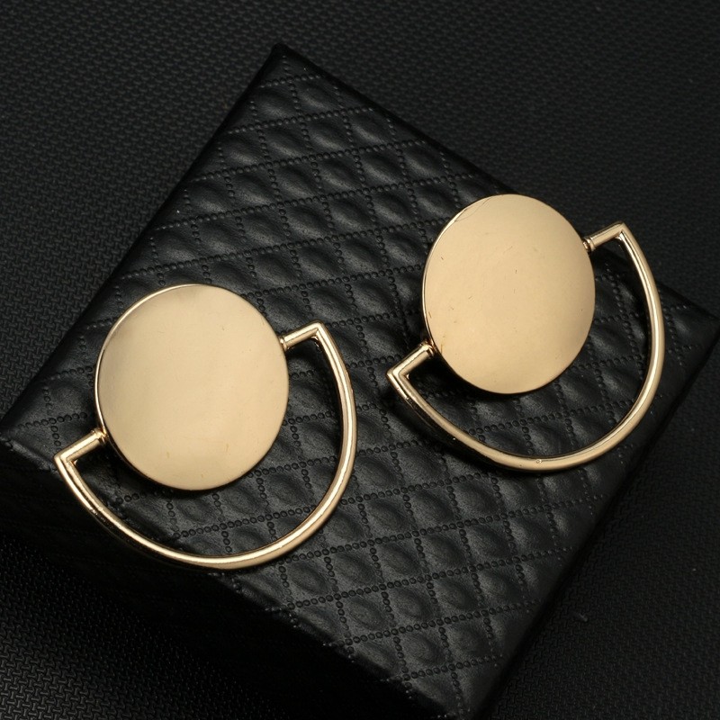 Punk À La Mode Boucles D'Oreilles Demi-Cercle Personnalité En Or Couleur G1391 | eBay