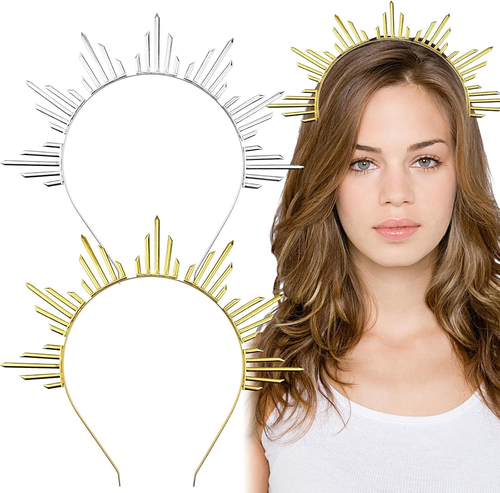 2PCS Halo Sun Crown Headband Headpiece Renaissance Cosplay Costume ...