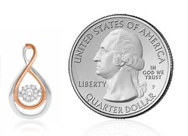 10K White Gold Twinkle Diamond Pendant Infinity Symbol Rose Gold Accent ...
