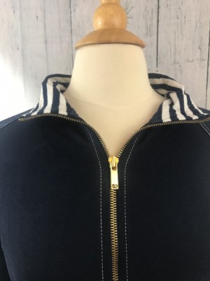 Anne Klein Sport Womens Nautical Jacket Size Medium Navy Blue White ...