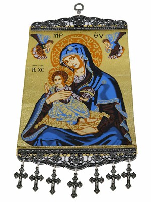 Authentic Woven Religious Tapestry Wall Hanging Orthodox Catholic Icons ...