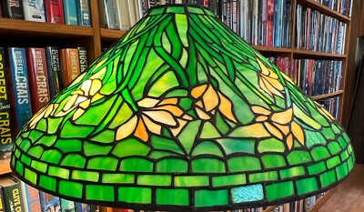 Antique Tiffany Studios Reproduction Long Stem Daffodil Leaded Glass ...